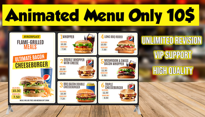 Design digital menu or animated video menu for tv screen for food ...
