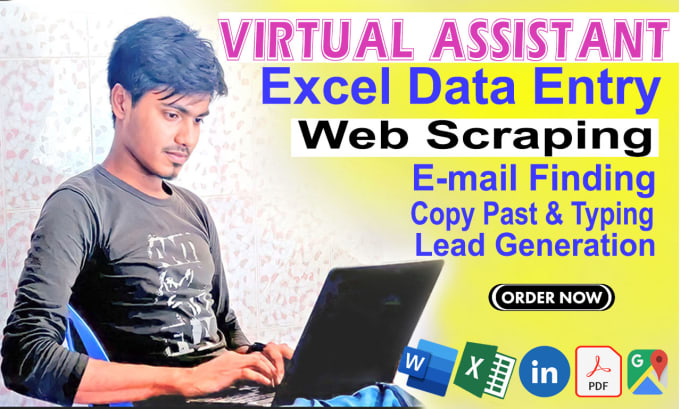 Be virtual assistant of excel data entry, web scraping, typing, copy paste work by Rayhan_data07 ...