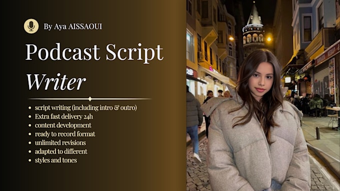 Write an engaging podcast episode script in 24 hours by Aya_aiss | Fiverr