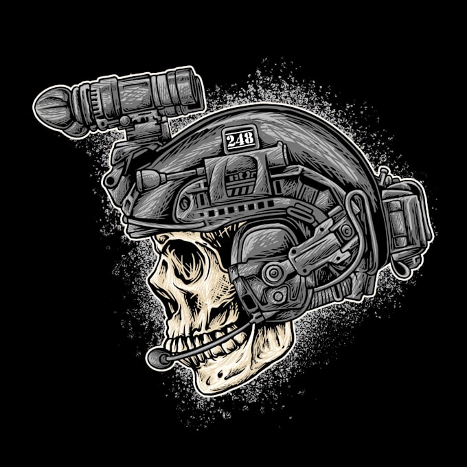 Make hand drawings of tactical themes for clothing by Onk_artwork | Fiverr