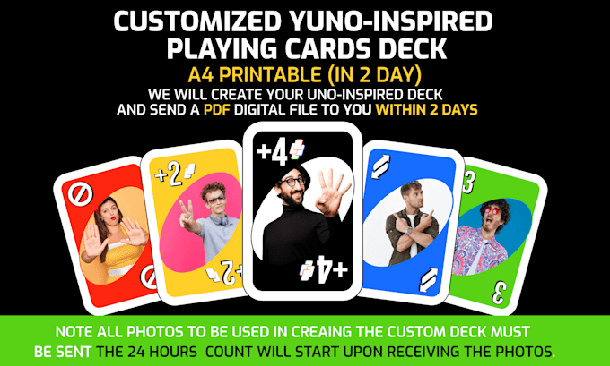 Custom uno card game deck with personalized photos by Arbirafiizakani | Fiverr