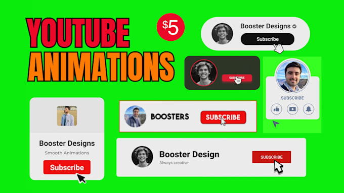 Make youtube subscribe animation button by Booster_designs | Fiverr