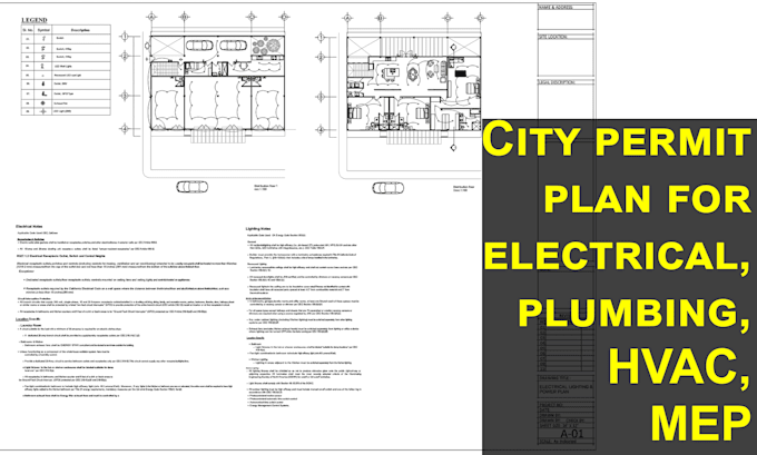 Design commercial city permit drawings in autocad electrical plan ...