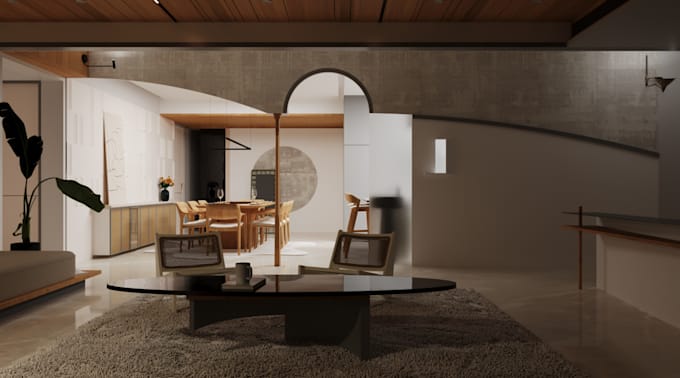 Do interior design and render spaces of a project by Akshayujeniya | Fiverr