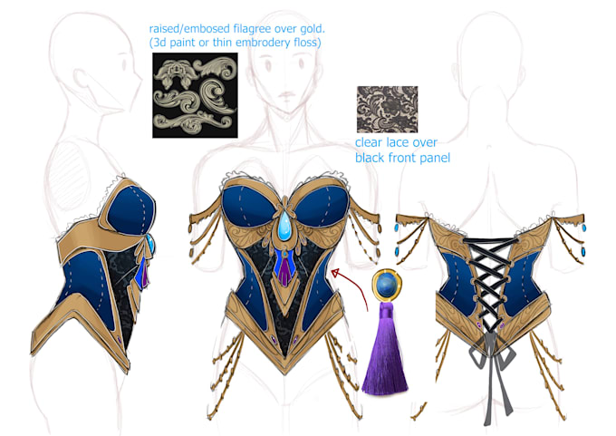 Create a corset design for your character or for 3d modeling by ...