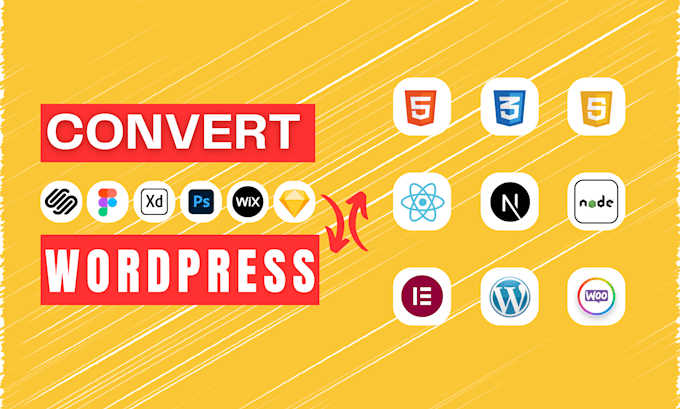 Convert wix, sketch, psd, html, xd, figma to wordpress using elementor pro by Webdevsam12 | Fiverr