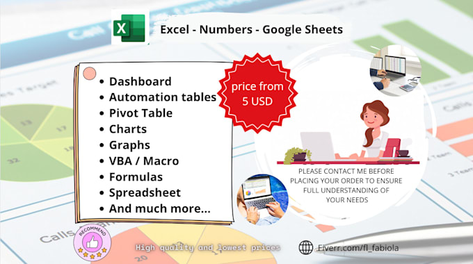 Improve your numbers, excel and google sheets by Fl_fabiola | Fiverr