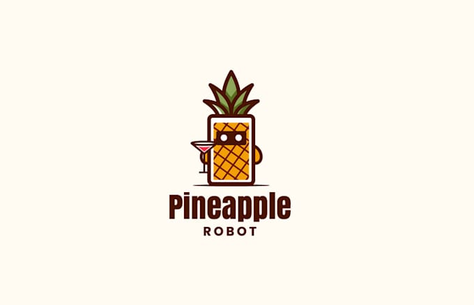 Pineapple robot bar logo design by Carlton_bliss | Fiverr