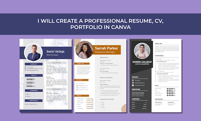 Create a professional resume, cv, portfolio in canva by Shubham_sinhaa ...