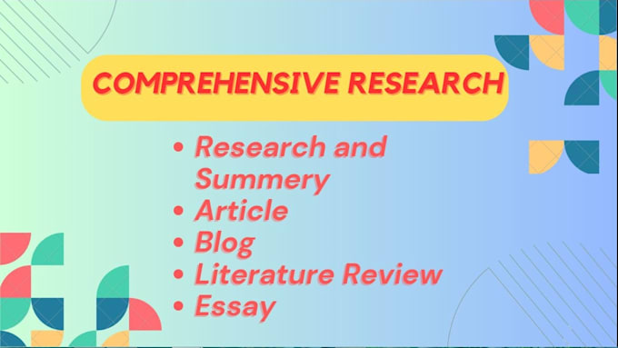 Do comprehensive research and write about any topic by Ahmedibaad | Fiverr