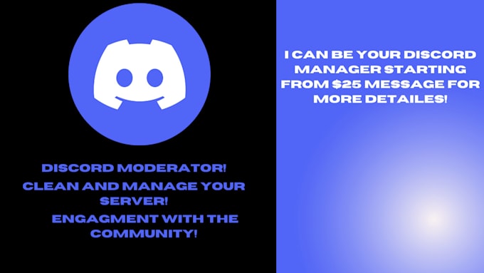 Be your discord moderator by Fincole790 | Fiverr