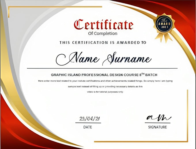 Create custom certificate design, diploma certificate or award certificat 1 day by ...