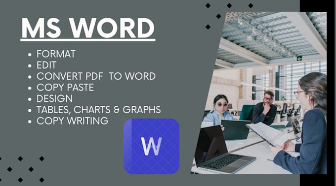 Do ms word document creating, formatting, editing, charts by Akniloy907 ...