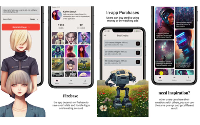 Develop ai art generator app, ai image generator app by Steeven_tamada | Fiverr