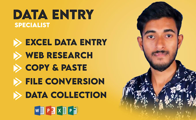 Do excel data entry, copy paste, and pdf to excel by Therealmizanur | Fiverr