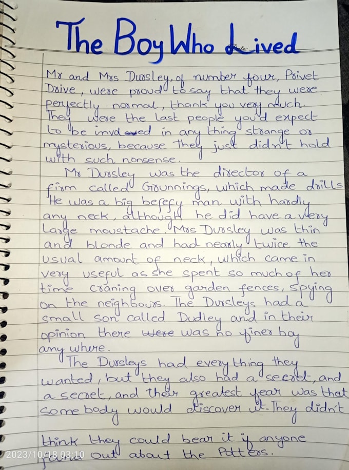 Do handwriting and assignment work for you by Nidaahsan786 | Fiverr