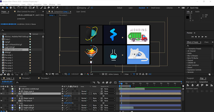 Do preloader gif animation, website icon animation, app animated gifs ...
