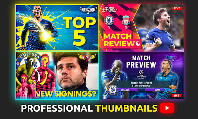 Create professional football thumbnails for youtube videos by ...
