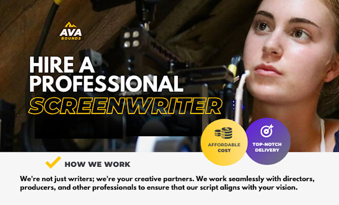 Write award winning film script, scriptwriting, screenwriter screenplay ...