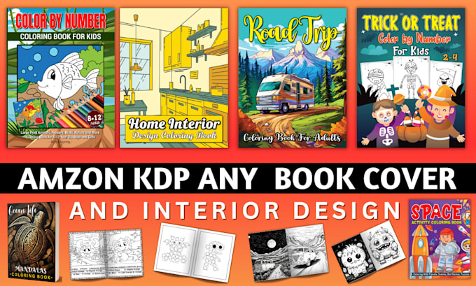 Design any coloring book cover and interior design for your kdp ...