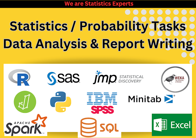 Do data analysis, report writing using r, jmp,sas,minitab,spss,jasp ...