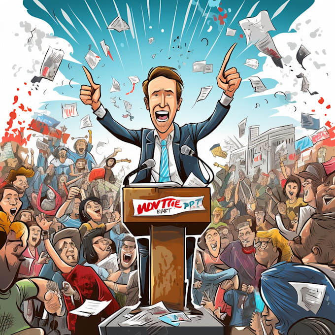 Draw a political cartoon and caricature by Croslups | Fiverr