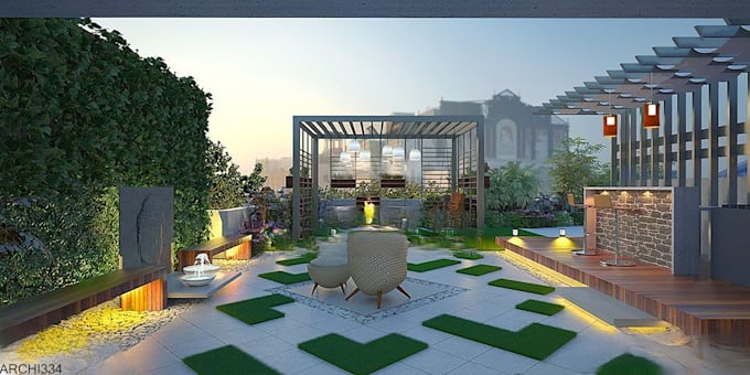 Design your garden, backyard, patio, terrace 3d realistic landscape by ...