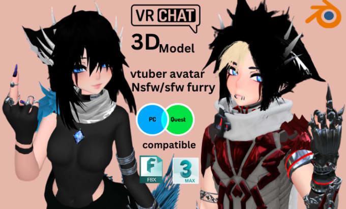 Create Vrchat Avatar 3d Model Furry Avatar Vr Character Vtuber Vrc
