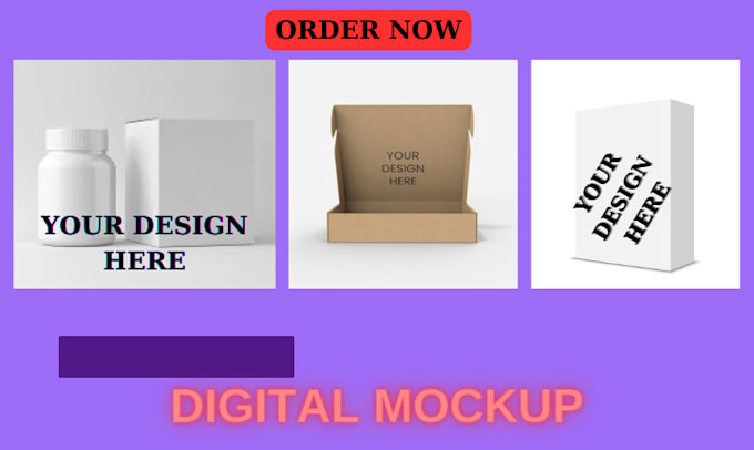 Create a 3d mockup for a digital product box and a software box by ...