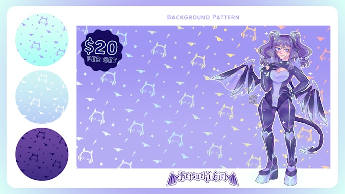 Create a custom vtuber background pattern by Ketsuekigirl | Fiverr
