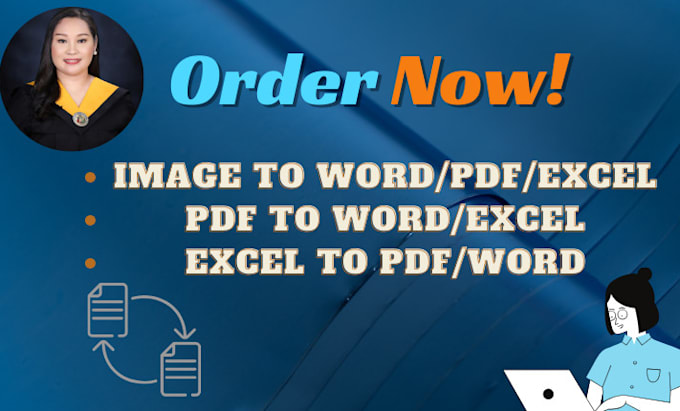 Convert images to word, pdf, handwritten, and excel by Sophiafernand | Fiverr