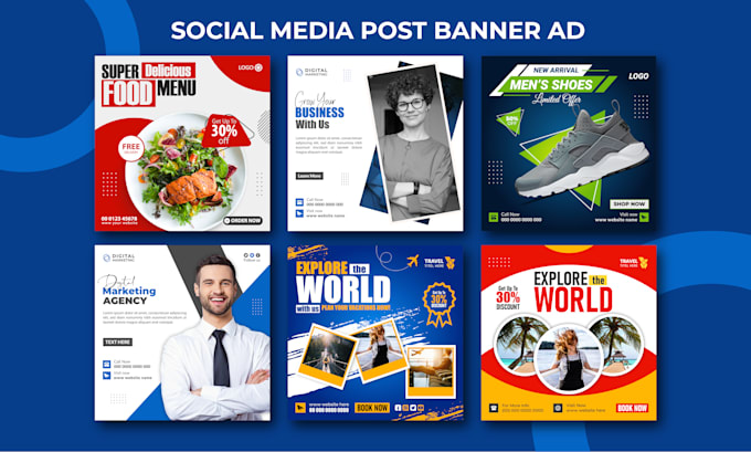 Create social media posts, ads, banners, instagram and facebook posts ...