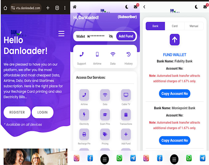 Create a vtu portal website for you by Nedweb | Fiverr