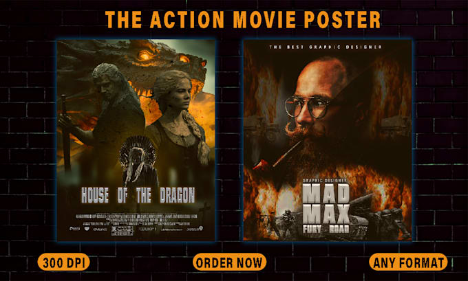 Design action movie poster, film poster by Mir_designer93 | Fiverr
