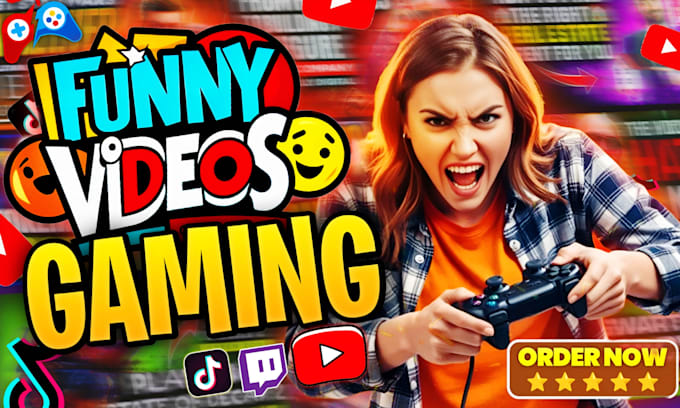 Edit a funny gaming video editing thumbnail for youtube and stream ...