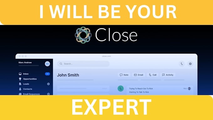 Setup close io crm onboarding power dialer zapier smart views workflow sequences by Rubeeblue ...