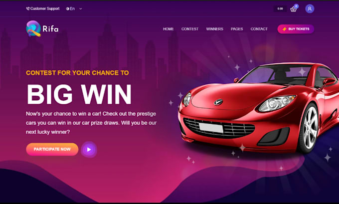 Create competition website, raffle website