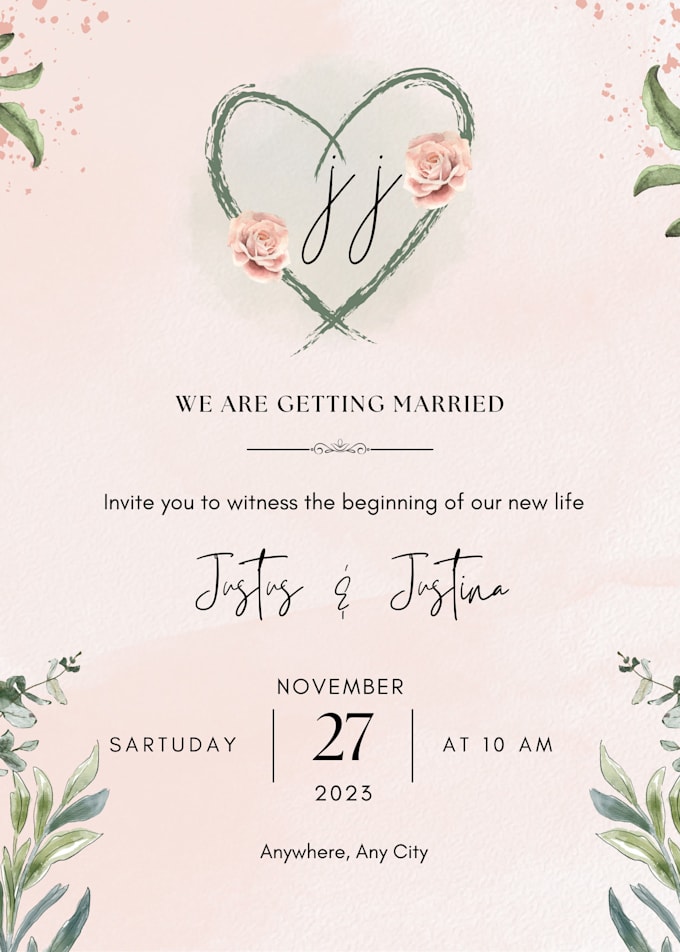 Design unique and personalized high resolution wedding invitations in 3 ...