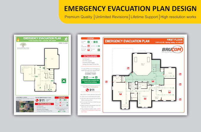 fire emergency plan drawing
