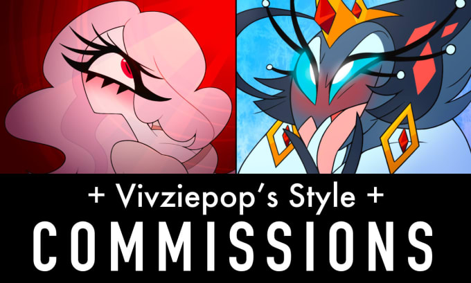 Draw in the style of vivienne medrano, vivziepop, hazbin hotel, and ...