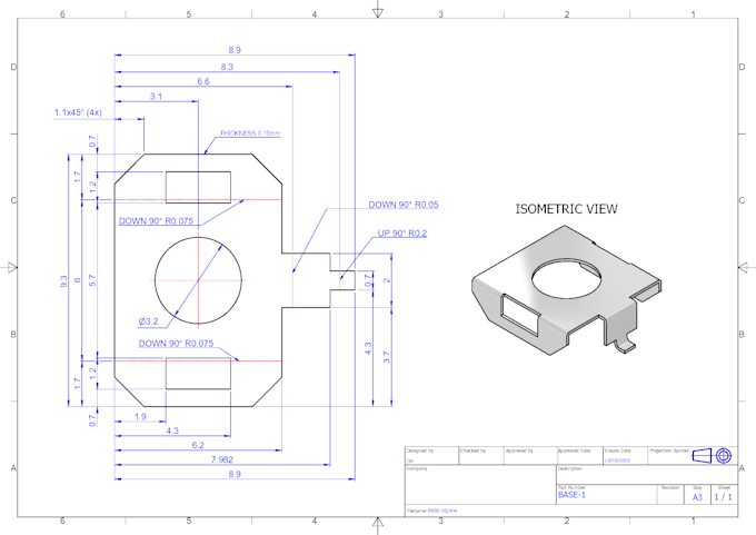 3d modeling sheet metal and 2d drawings by Nguyendatv213 | Fiverr