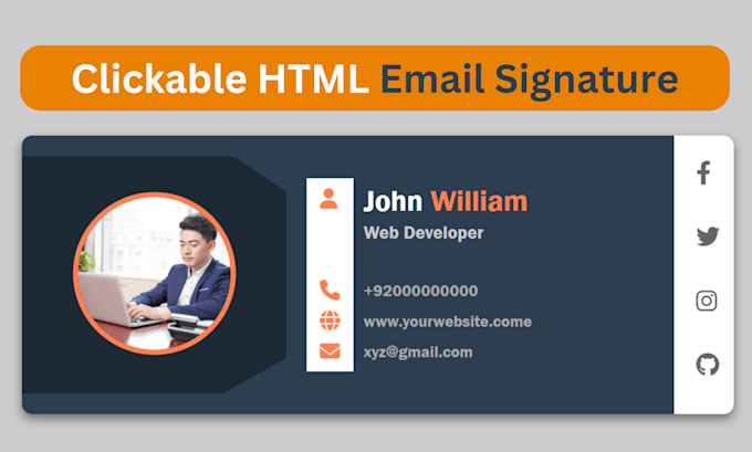 Create html email signature, clickable html email signature by ...