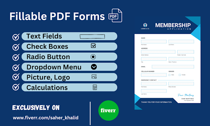 Create fillable pdf forms by Saher_khalid | Fiverr