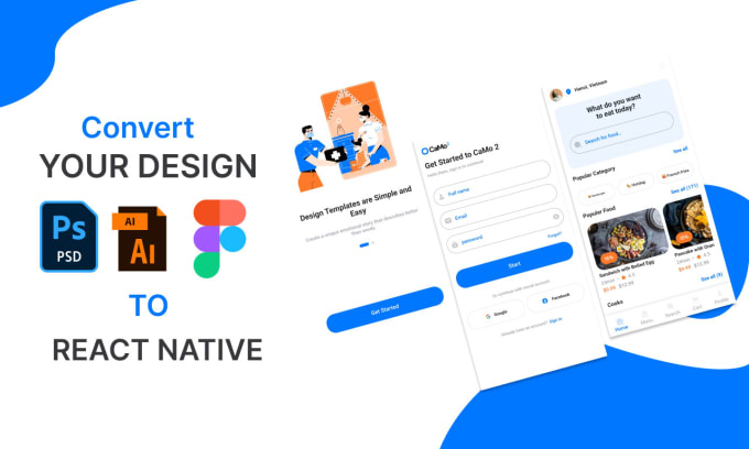 Convert figma, psd, and ai designs into a fully functional mobile app ...