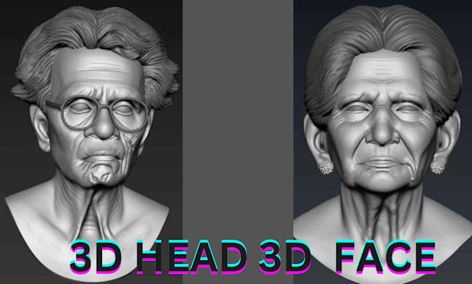 Sculpt realistic 3d head 3d bust 3d face and full body model for 3d ...