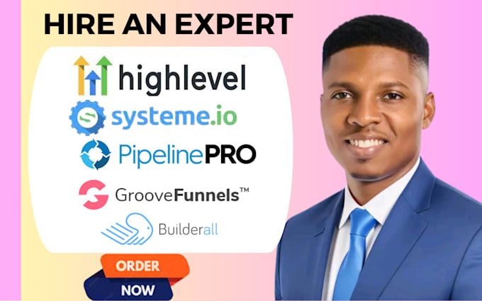 Setup go highlevel, systeme io, groove funnel, builderall, pipelinepro ...