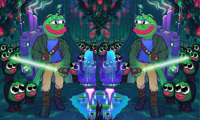 Draw pepe the frog and frens twitch emotes illustration, nft memes ...