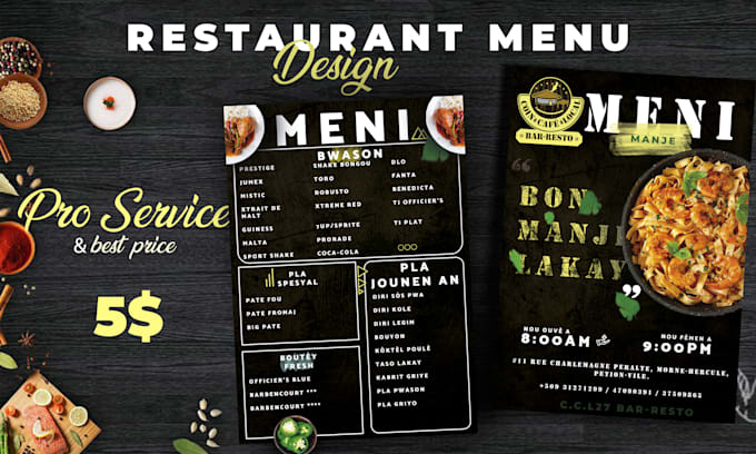 Design a modern menu to highlight your best dishes by Joens_creative ...