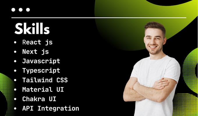 Be your frontend developer in next js, typescript react js, tailwind ...
