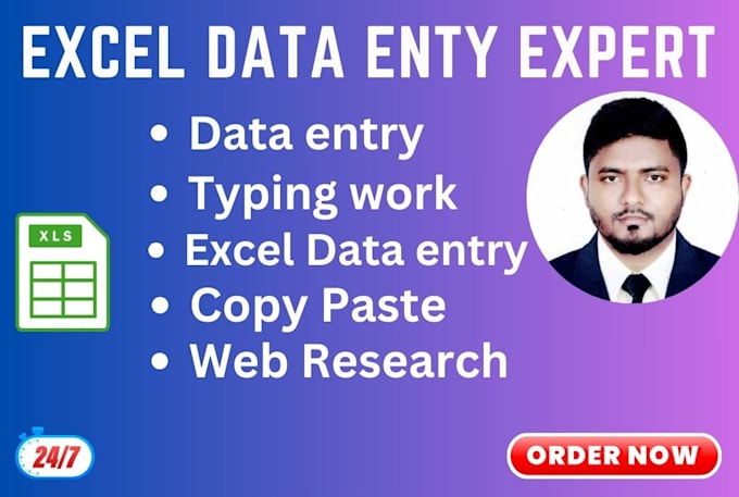 Do be your data entry expert, microsoft excel, copy paste by Abdulmomin31 | Fiverr